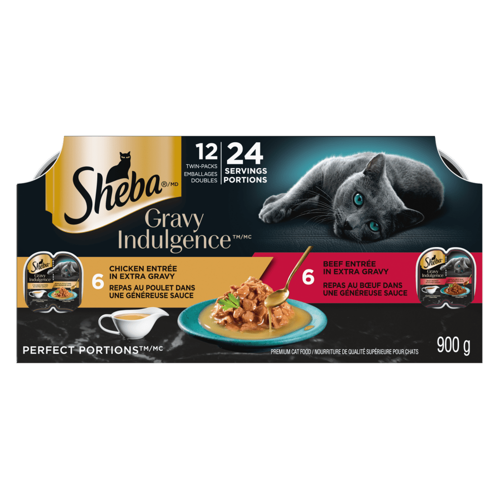 SHEBA® GRAVY INDULGENCE™ PERFECT PORTIONS™ Chicken & Beef Entrée in ...